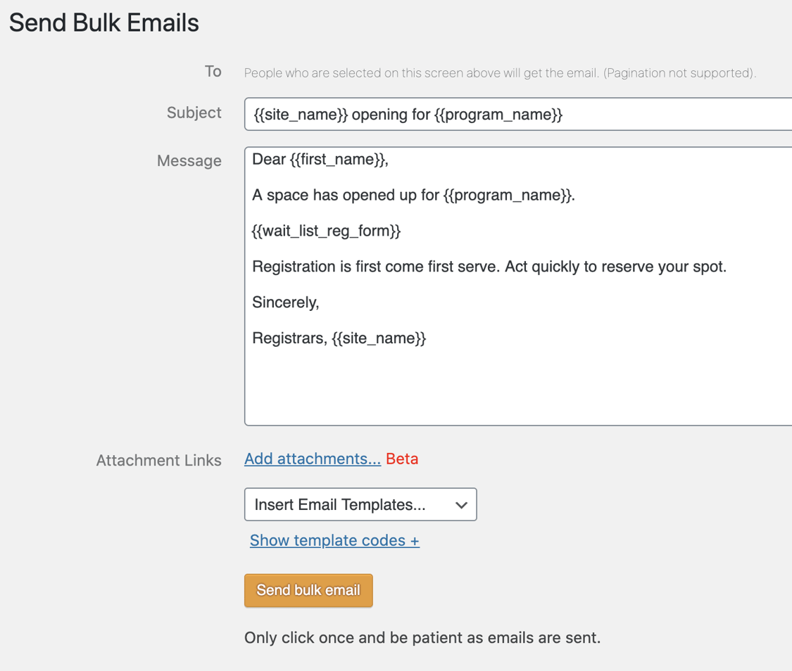 Manage a Waiting List