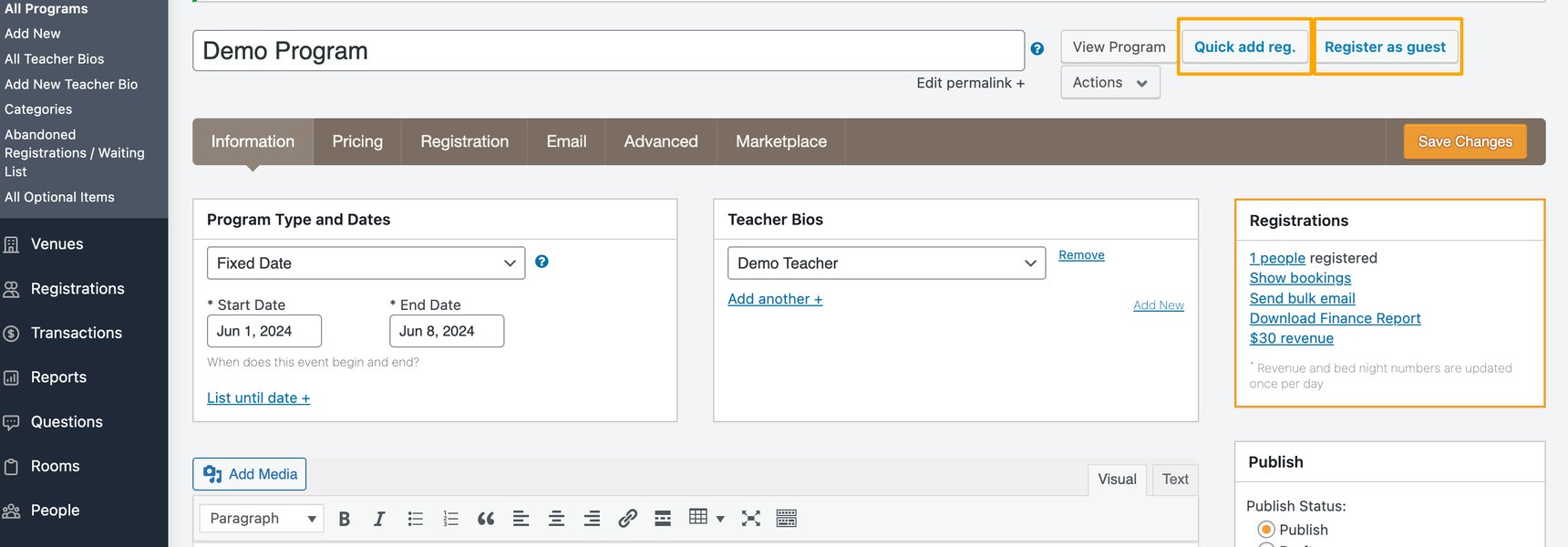 How to Manage Registrations